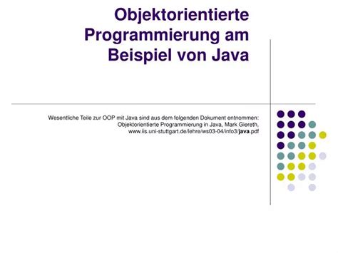 Ppt Objektorientierte Programmierung Am Beispiel Von Java Powerpoint