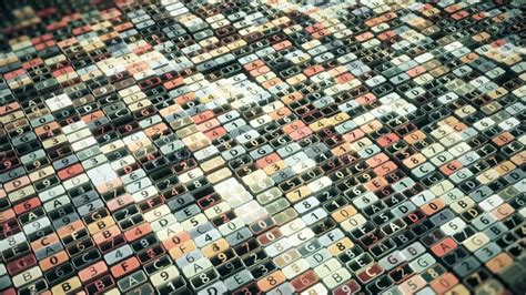 Dynamic Movement On A Virtual Display Of Digits And Characters Animation Stock Footage Video