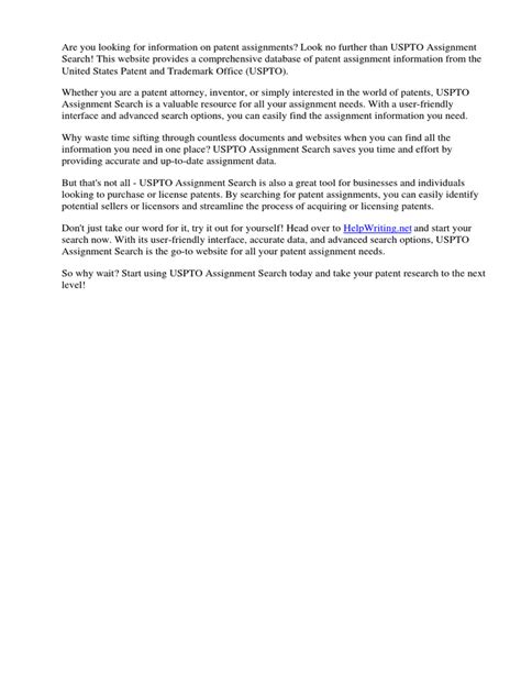 Uspto Assignment Search Pdf United States Patent And Trademark Office Patent