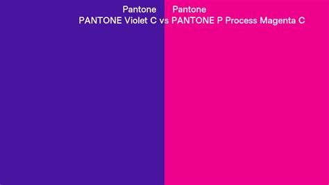 Pantone Violet C Vs Pantone P Process Magenta C Side By Side Comparison