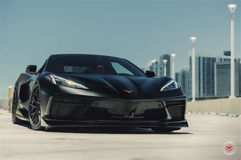 Satin Black Corvette C8 Looks Naughty License Plate Says It All