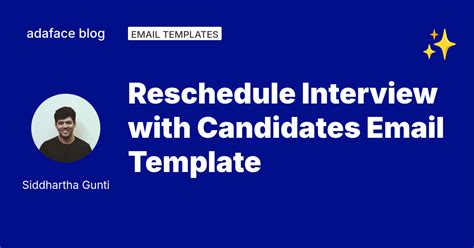Reschedule Interview Email Templates For Recruiters