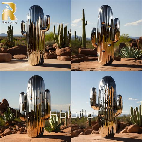Large Outdoor Metal Cactus Sculptures Relong Art Sculpture