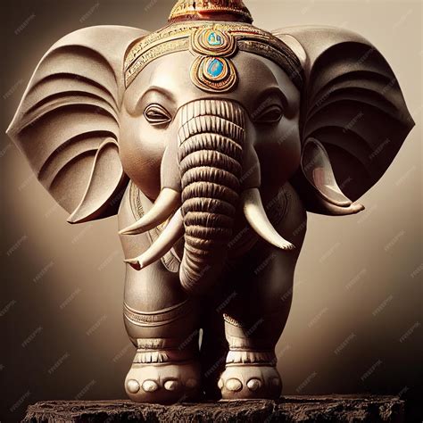Premium Ai Image Small Indian Elephant God Lord Ganesha Statue