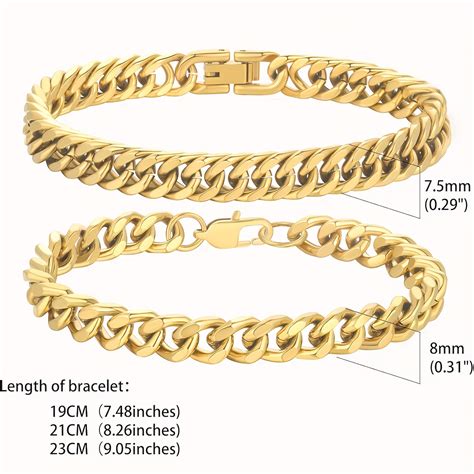 Bracelets For Men Hip Hop Link Chain Bracelet Set Sturdy Bracelet Jewelry Ts For Dad