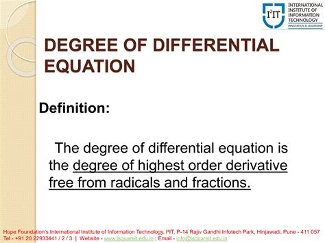 Differential Equation Order Degree Ppt