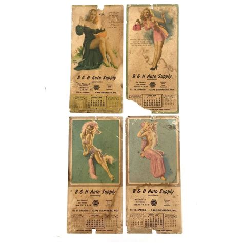 Bid Now 4 1950s B And H Auto Supply Advertising Calendars April 6