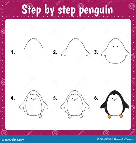 how to draw a penguin step by step