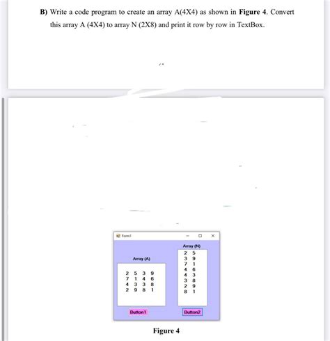 Solved B Write A Code Program To Create An Array A X As Chegg