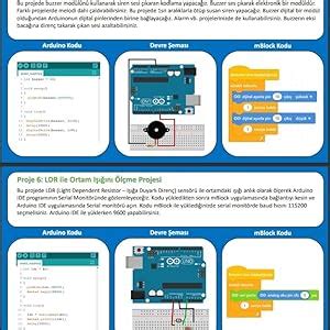 Arduino Uno Robotik Kodlama Başlangıç Seti Proje Kitapçığı Amazon com tr Bilgisayar