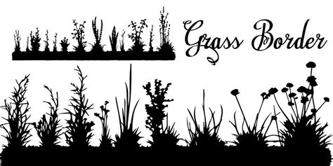 Premium Vector A Set Of Grass Border Vector Collections