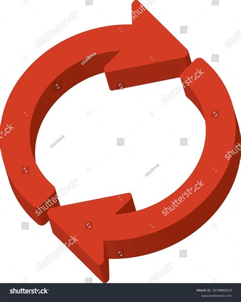 Red Three Dimensional Circulation Arrow Cycle Icon Stock Vector Royalty Free 2579880019