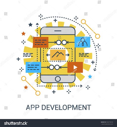 Set Modern Flat Design Icons Mobile Stock Vector Royalty Free