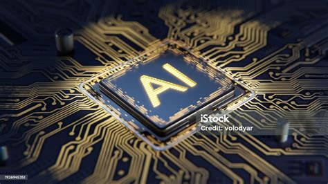 3d 렌더링 Ai 인공 지능 개념은 두뇌 Hud 및 Fui 요소가 있는 무작위로 움직이는 Cpu 중앙 처리 장치에 대해