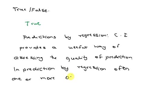 solved true or false prediction through regression is the computation