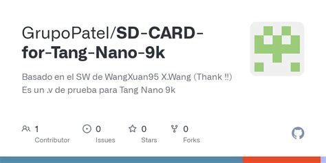 Github Grupopatel Sd Card For Tang Nano 9k Basado En El Sw De