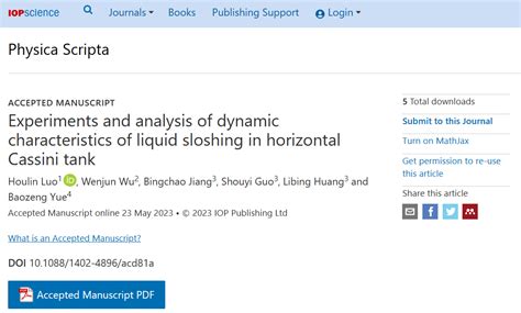 Experiments And Analysis Of Dynamic Characteristics Of Liquid Sloshing In Horizontal Cassini