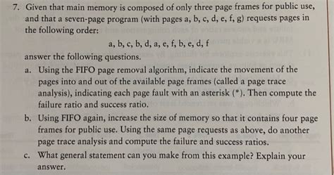 Solved 7 Given That Main Memory Is Composed Of Only Three