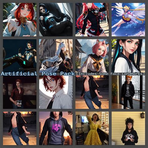 Artificial Pose Pack Face Landmarks V10 Stable Diffusion Poses