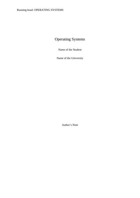 operating systems desklib