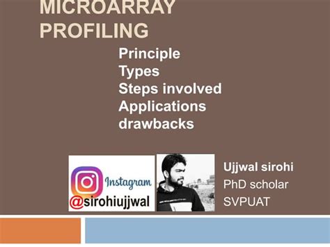 Microarray Profiling By Ujjwal Sirohi Ppt