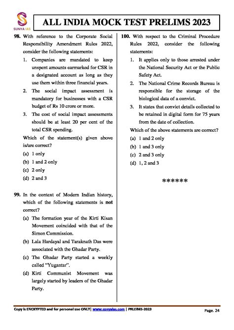 Sunya Ias Prelims 2023 All India Mock Test 1 Black And White Imagerunners