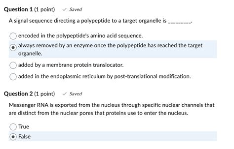 Solved A Signal Sequence Directing A Polypeptide To A Target