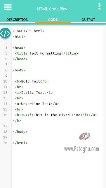 نرم افزار Html Code Play 74 آموزش طراحی سایت با Html برای اندروید