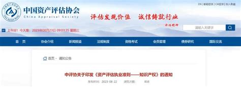 中评协关于印发《资产评估执业准则——知识产权》的通知 中国 注册 培训