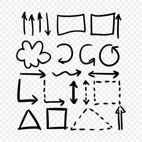 손으로 그린 벡터 화살표 설정 컬렉션 세트 스케치 기호 Png 일러스트 및 벡터 에 대한 무료 다운로드 Pngtree