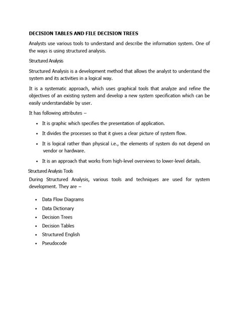 Decision Tables And File Decision Trees Pdf
