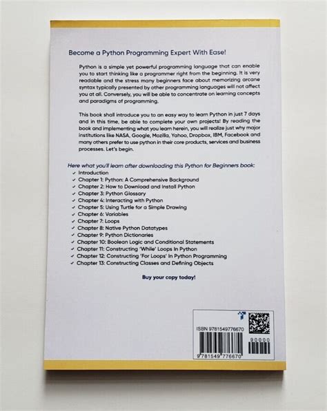 Python For Beginners A Crash Course Guide By Timothy C Needham Paperback New 9781549776670 Ebay