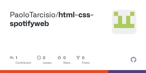 Github Paolotarcisiohtml Css Spotifyweb