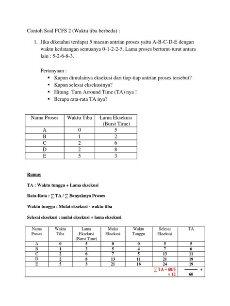 Contoh Soal Fcfs 2 Pdf Free Pdf