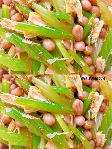 【芹菜腐竹拌花生的做法步骤图，怎么做好吃】涵果806918下厨房