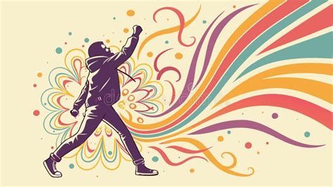 Dancer With Ribbons Artistic Expression Vector Design Generative Ai Stock Vector Illustration