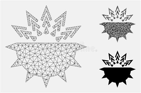 Virus Structure Vector Mesh Network Model And Triangle Mosaic Icon Stock Vector Illustration