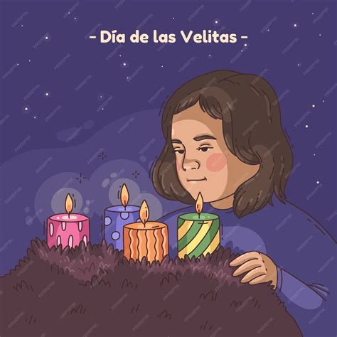 Dibujado A Mano Ilustración Dia De Las Velitas Vector Gratis