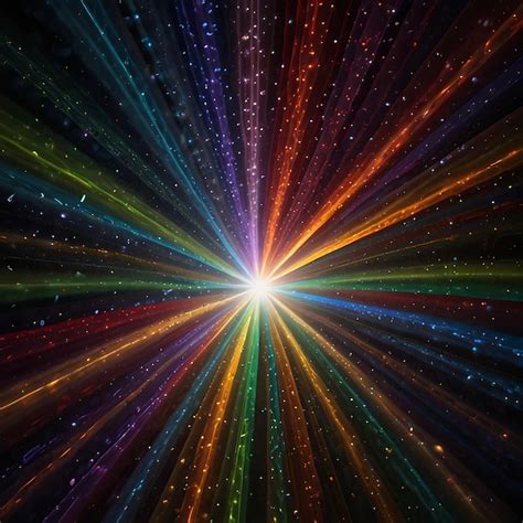 Multicolored Beams Of Light Converging In A Kaleidoscopic Pattern With Vibrant And Dynamic
