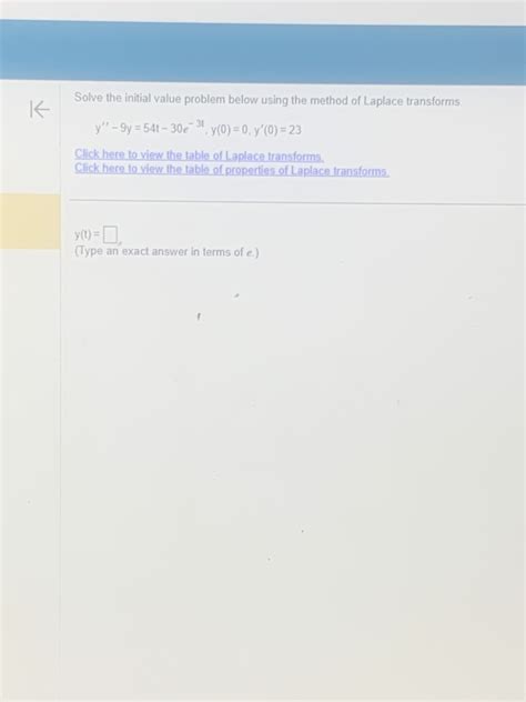 Solved Solve The Initial Value Problem Below Using The