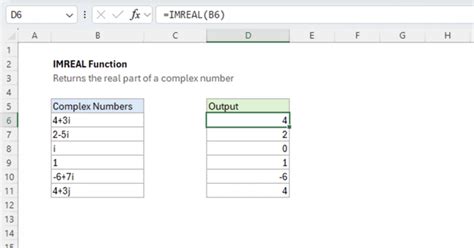 Excel IMREAL Function Exceljet