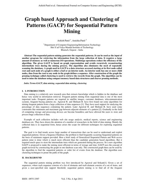 Pdf Graph Based Approach And Clustering Of Patterns Gacp For Sequential Pattern Mining