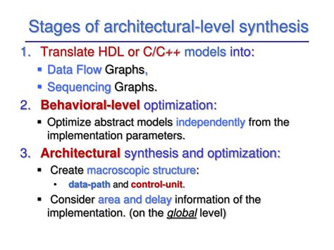 ppt engg3190 logic synthesis high level synthesis powerpoint