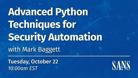 Sans Cyber Defense On Linkedin Pythonautomation Cybersecuritytraining Infosec