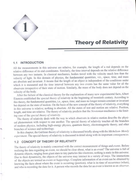 Chapter 1 Theory Of Relativity Pdf