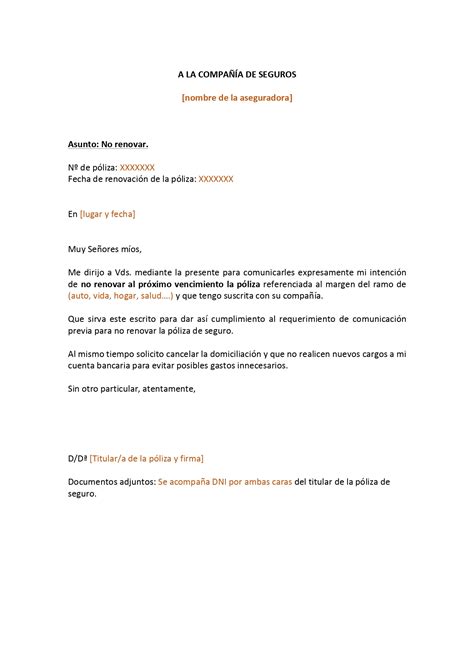 Modelo Carta Para Dar De Baja Seguro Coche Por Venta Esas Cartas
