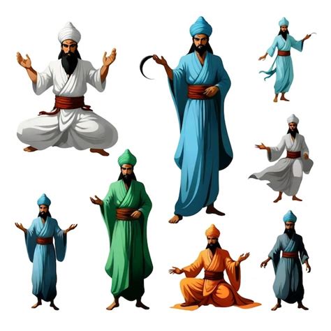 Premium Vector Jinn Vector Set White Background Isolated A High