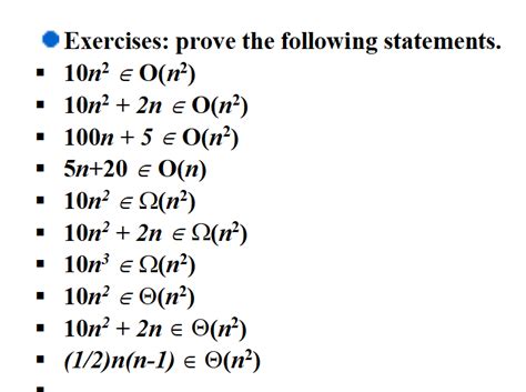 Solved Exercises Prove The Following Statements 10n2 Chegg Com