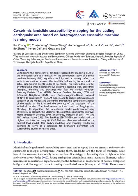 Pdf Co Seismic Landslide Susceptibility Mapping For The Luding