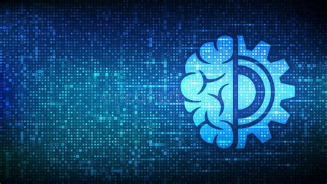 Machine Learning Icon Made With Binary Code Ai Artificial Intelligence Deep Learning Stock